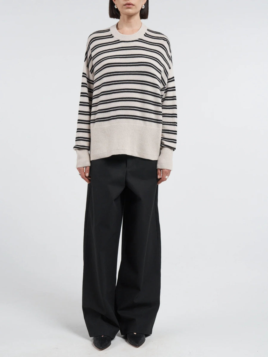 Swing Crew in Crema/Black Stripe – purethread