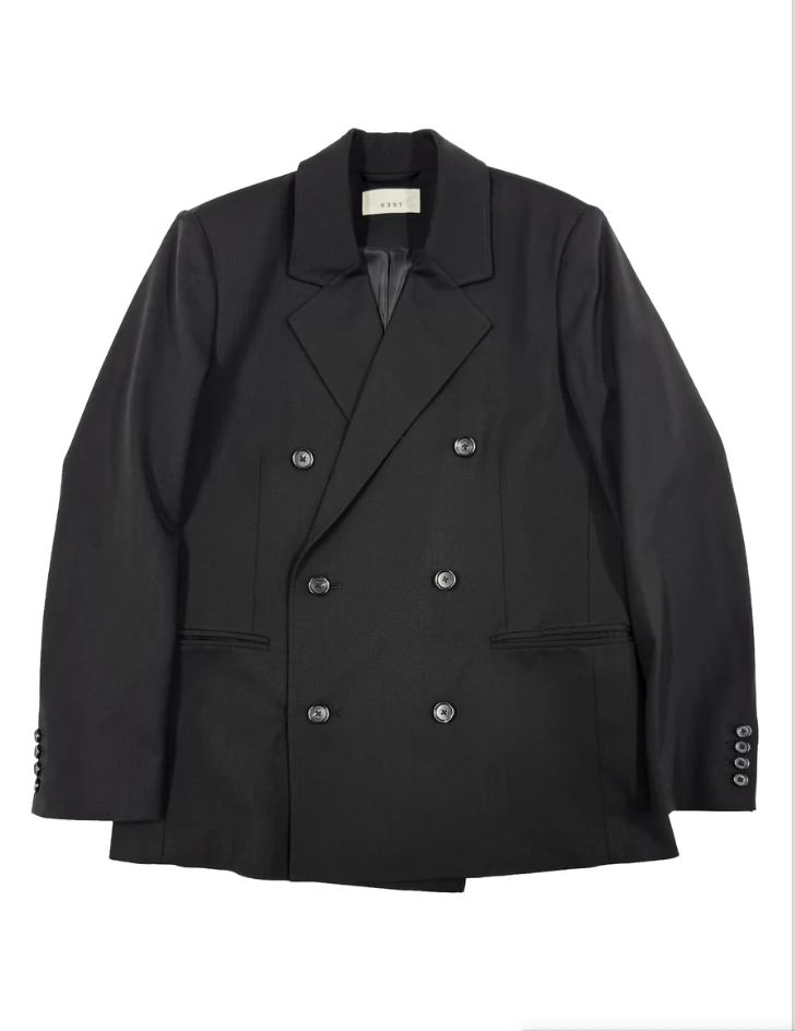 Double Breasted Blazer in Black – purethread